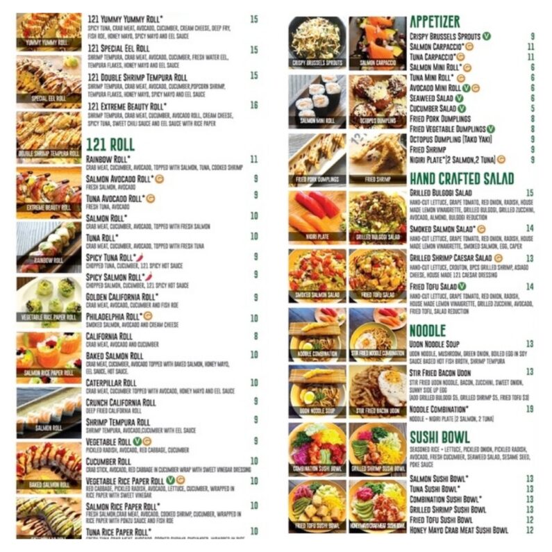 Kitchen 121 Menu – KITCHEN 121