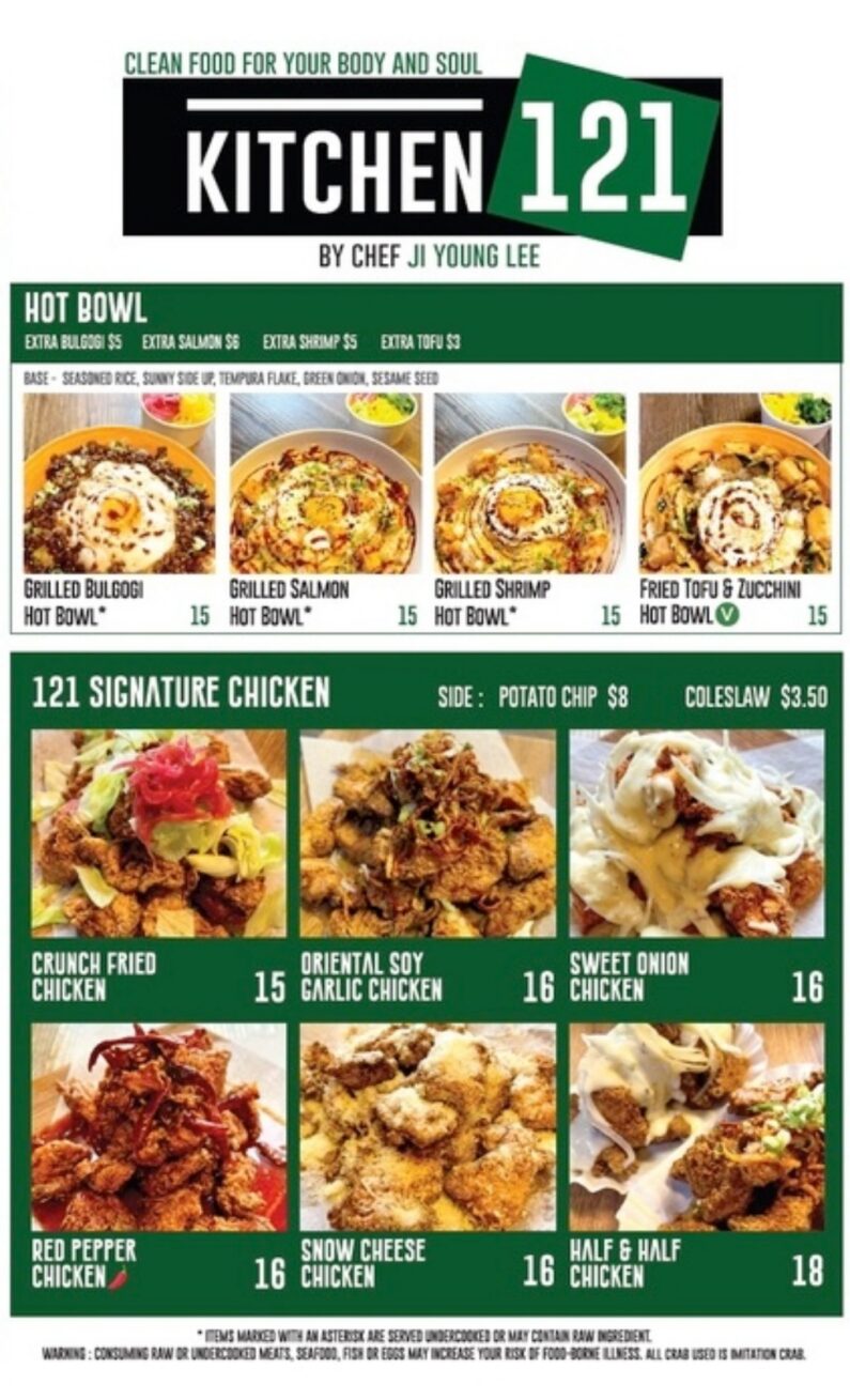 Kitchen 121 Menu – KITCHEN 121